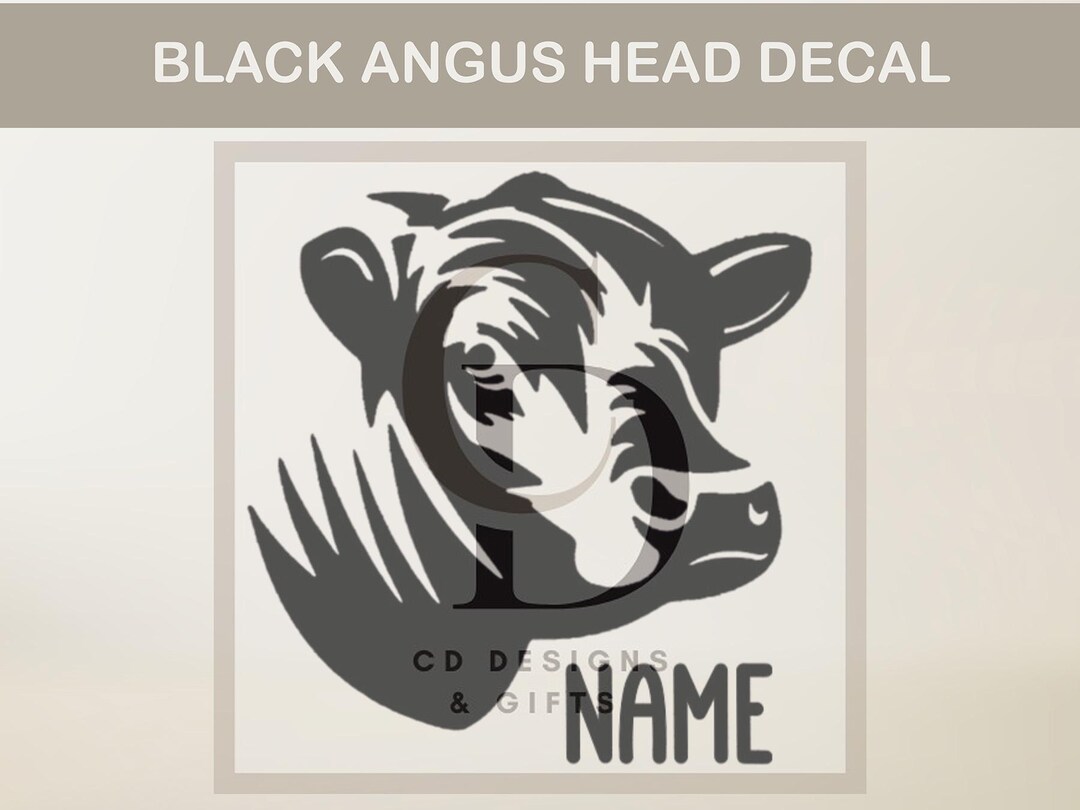 Black Angus Cattle Vinyl Decal: Custom Cow Car Decor / Custom Cattle ...