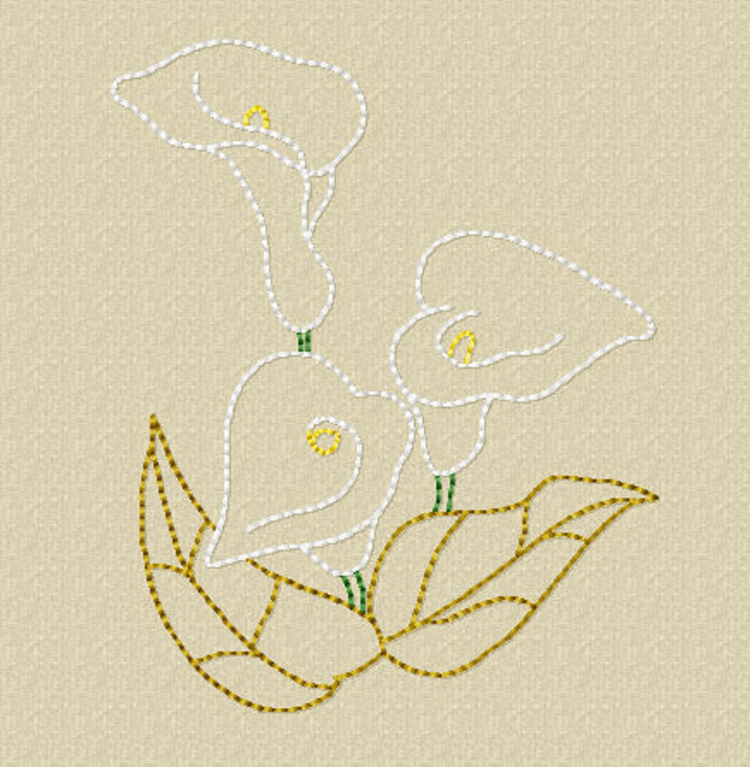 Calla Lily Machine Embroidery Design Machine Embroidery - Etsy