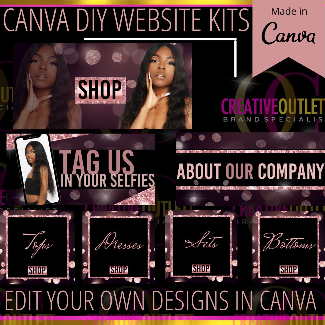 Rose Gold Canva Diy Templates - Etsy