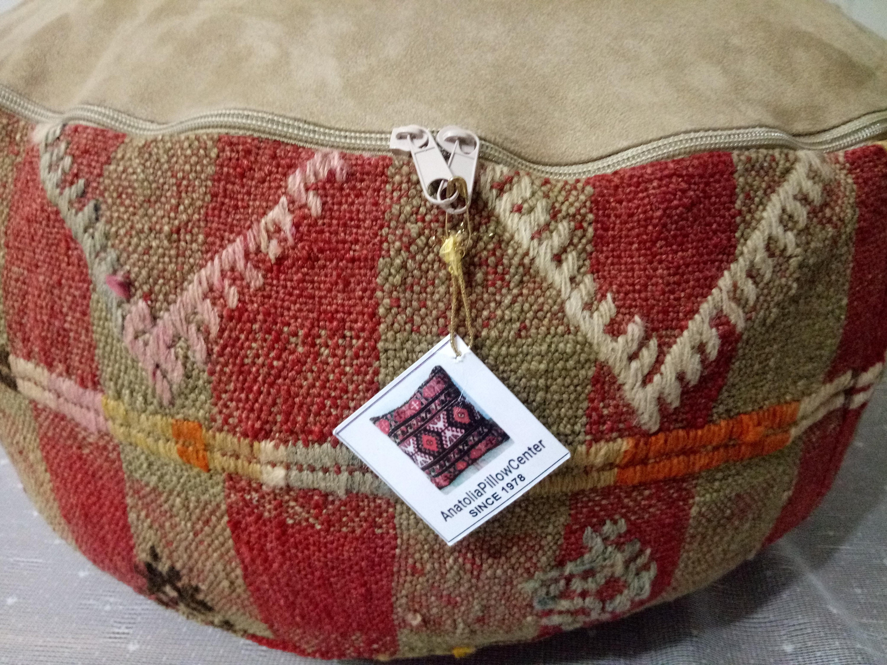 Kilim Pouf Ottoman 20x8 Inches Turkish Vintage Kilim Pouf | Etsy