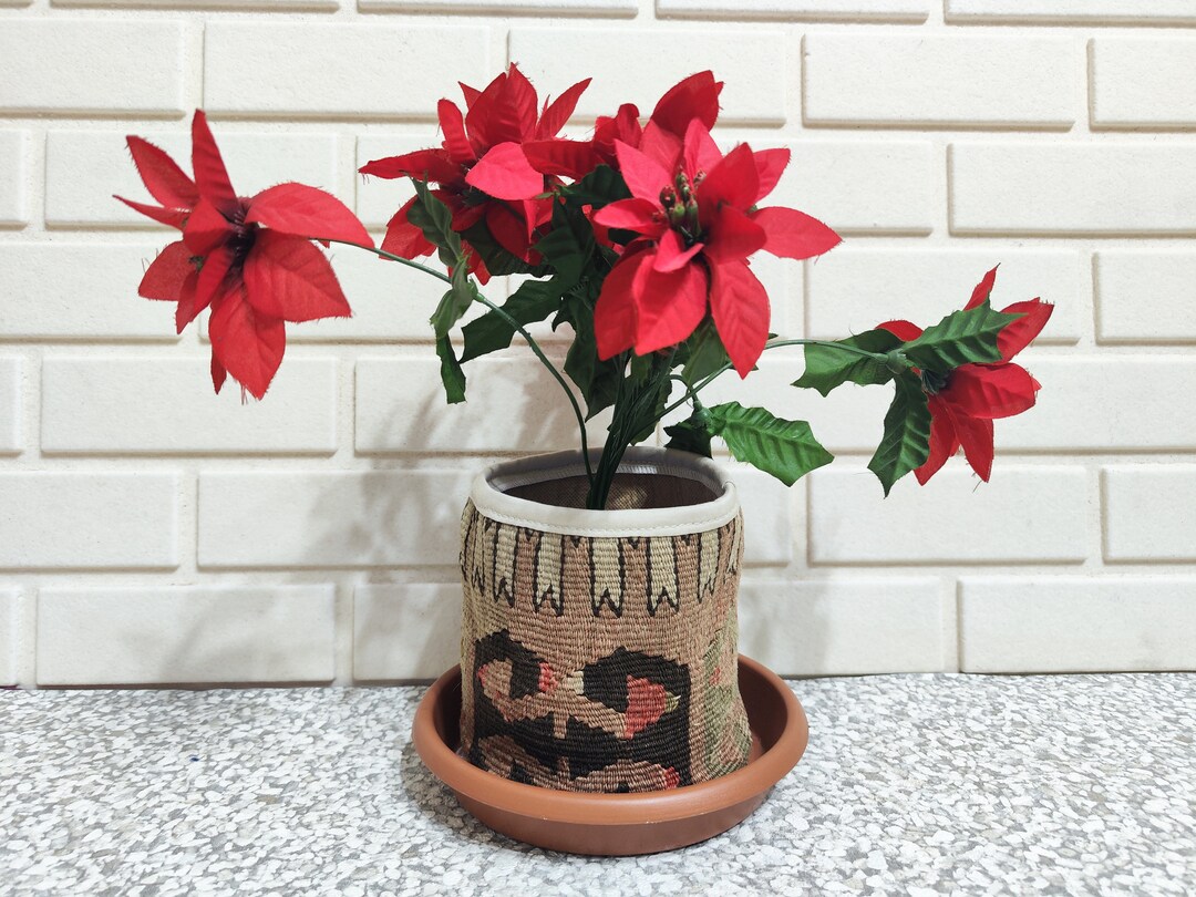 Flower Pot Cover, Handmade Planter Cover, Vintage Planter Basket ...