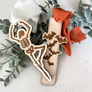 Spooky Dancing Skeleton Bookmark, Funny Bookmark Gift, Laser Engraved ...