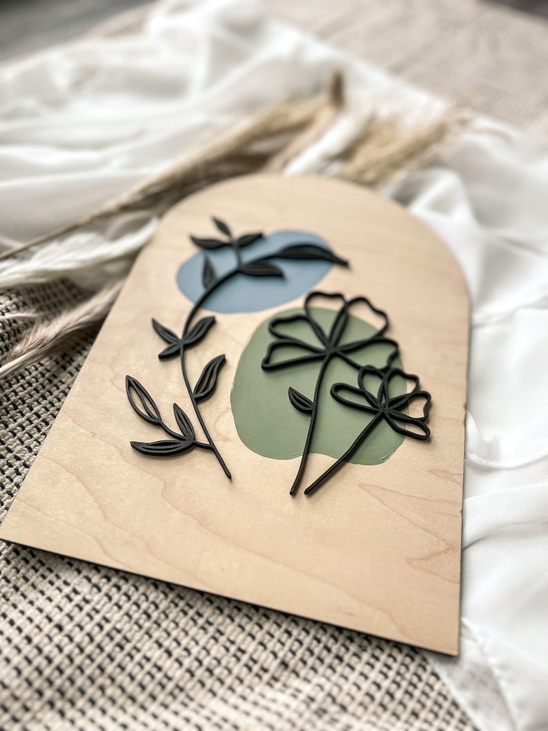 Boho Floral Arch Wood Sign Large Arch Modern Wall Decor - Etsy