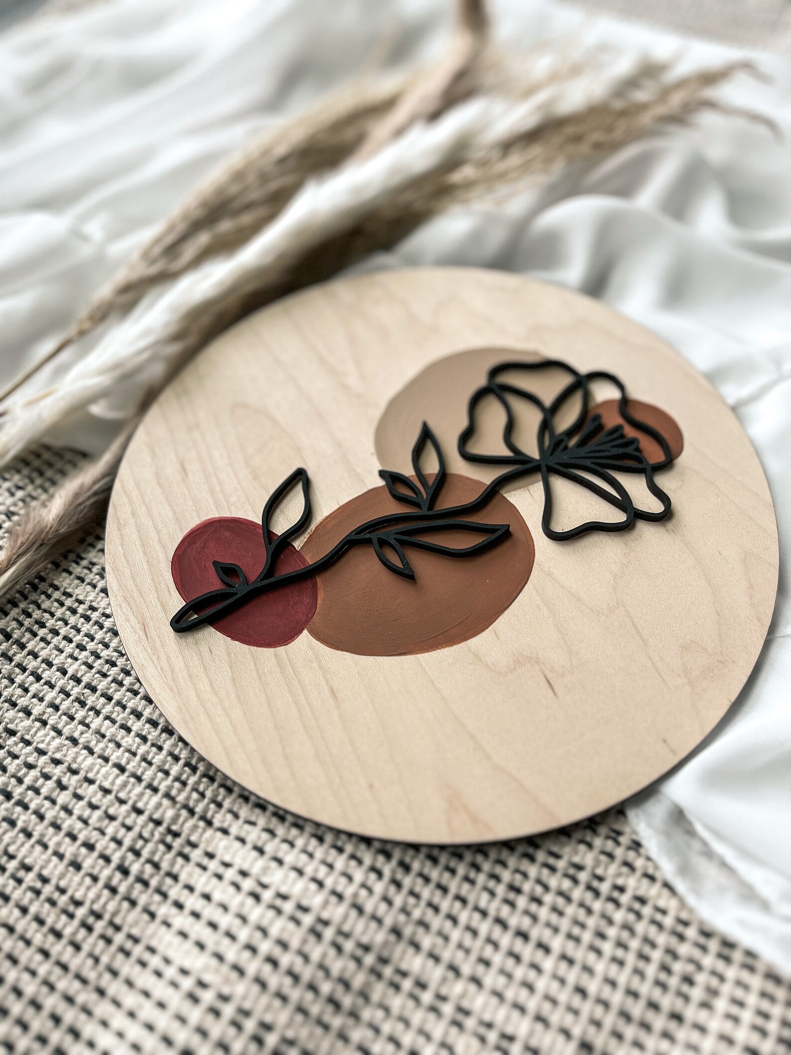 Boho Floral Wood Sign Modern Wall Decor Feminine Wall Art - Etsy