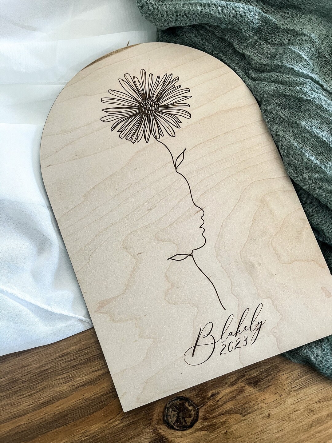 Custom Silhouette Birth Month Flower Wall Art, Mother's Day Gift ...