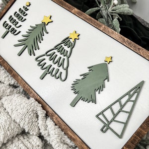 Modern Christmas Tree Sign, Tree Line Drawing Sign, Christmas Hanging ...