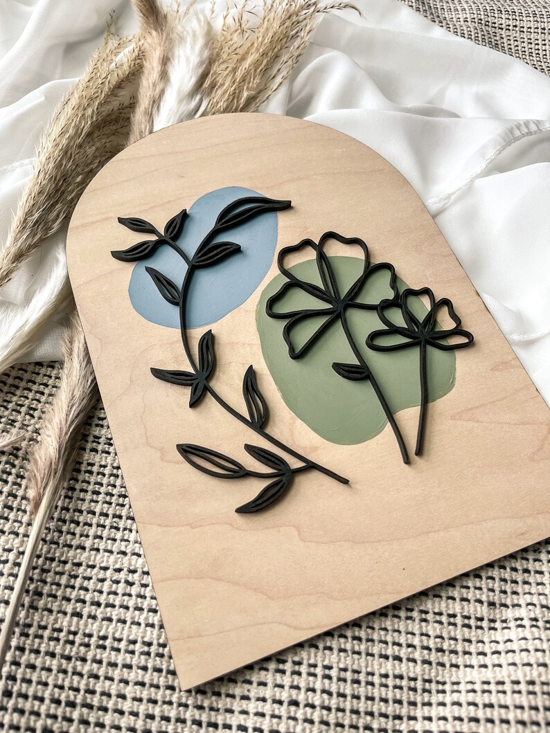 Boho Floral Arch Wood Sign Large Arch Modern Wall Decor - Etsy