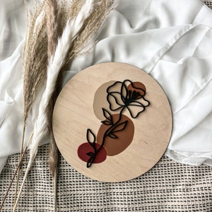 Boho Floral Wood Sign, Modern Wall Decor, Feminine Wall Art, Modern ...