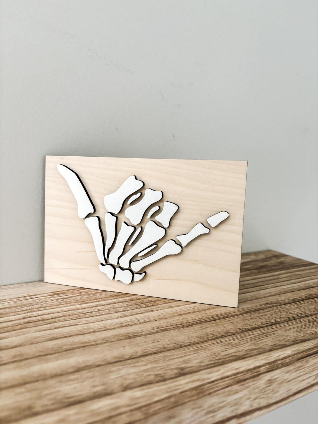 Halloween Skeleton Shaka Sign, Modern Hang Loose Halloween Decor, Day ...