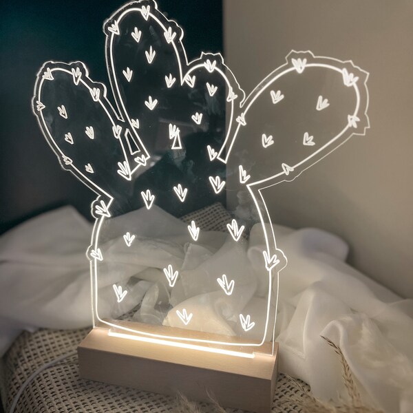 Cactus Night Light - Etsy