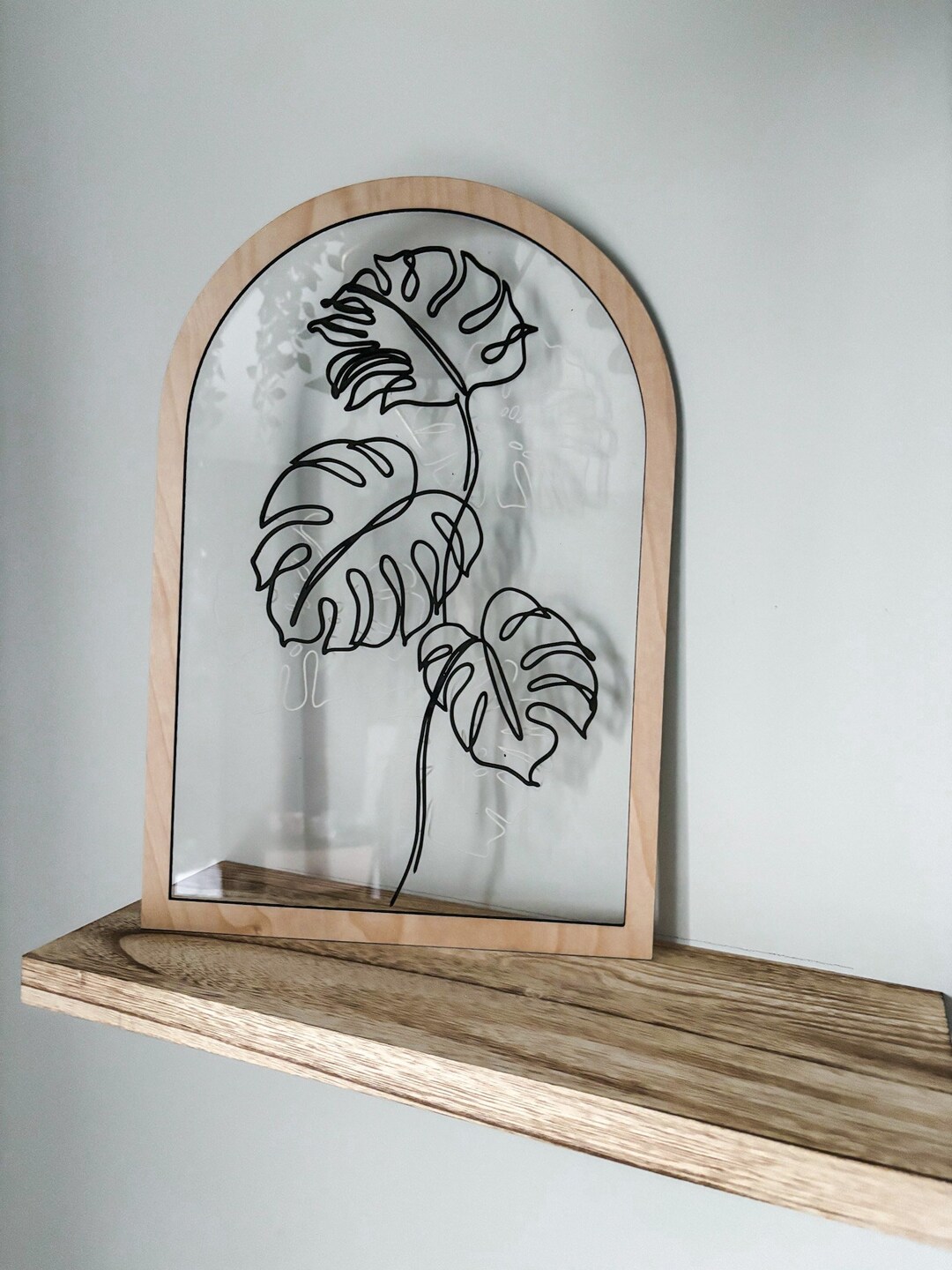Boho Monstera Wall Art, Large Monstera Leaf Wood Art, Acrylic Monstera ...