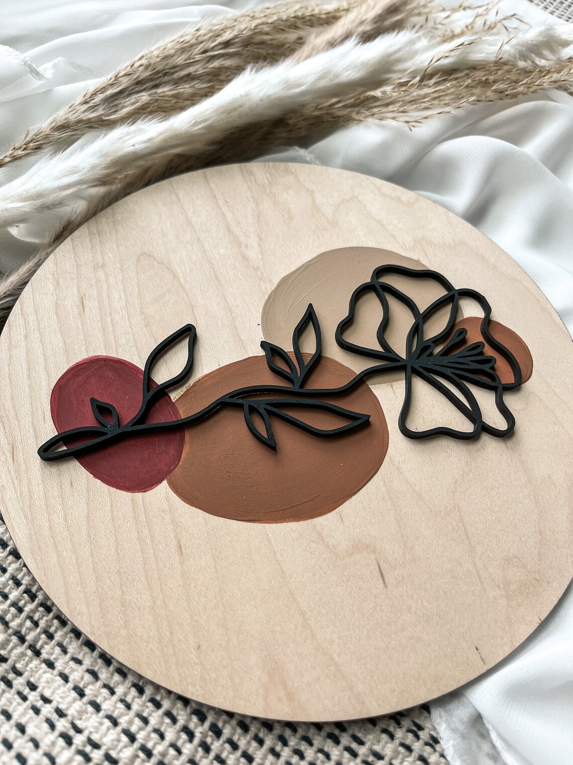Boho Floral Wood Sign, Modern Wall Decor, Feminine Wall Art, Modern ...