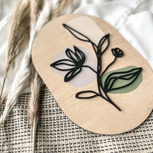 Boho Floral Greenery Wood Sign, Modern Wall Decor, Feminine Wall Art ...