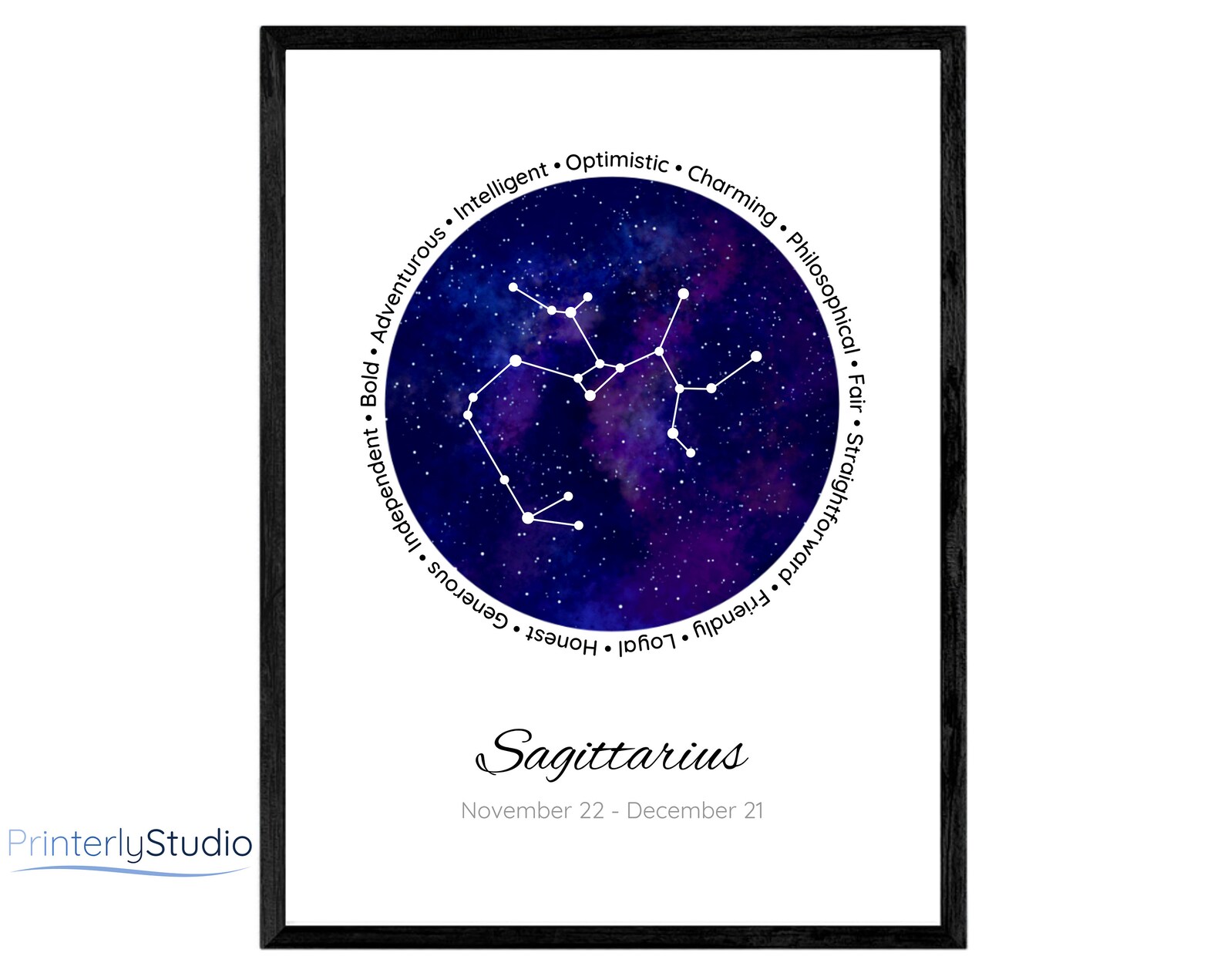Sagittarius Poster, Wall Art Prints, Sagittarius Constellation, Zodiac ...