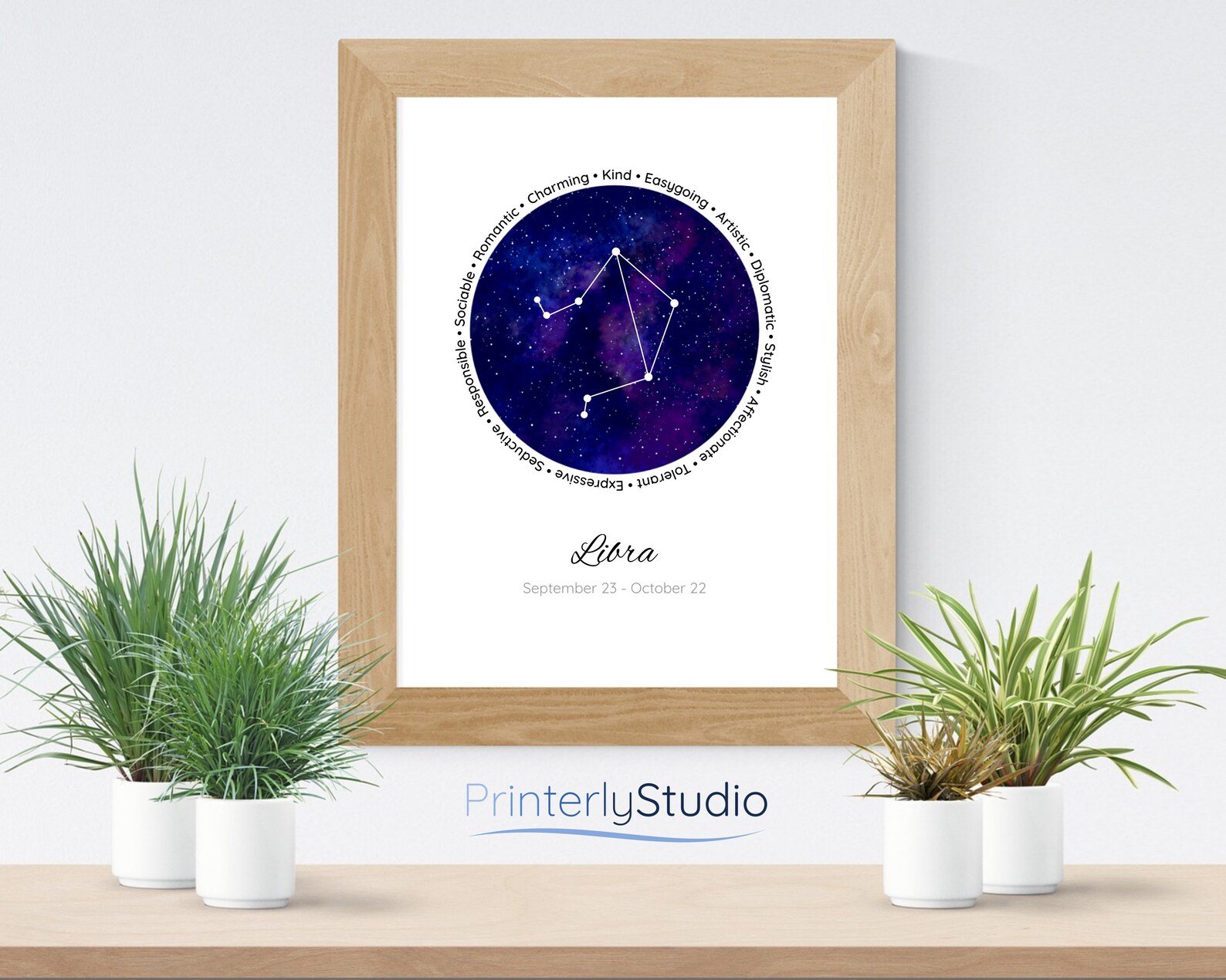 Libra Constellation Print, Digital Prints, Libra Zodiac Gift, Printable ...
