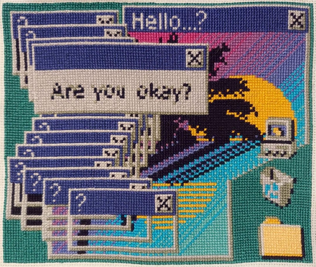 CROSS STITCH PATTERN - Windows 95 Glitch - Etsy