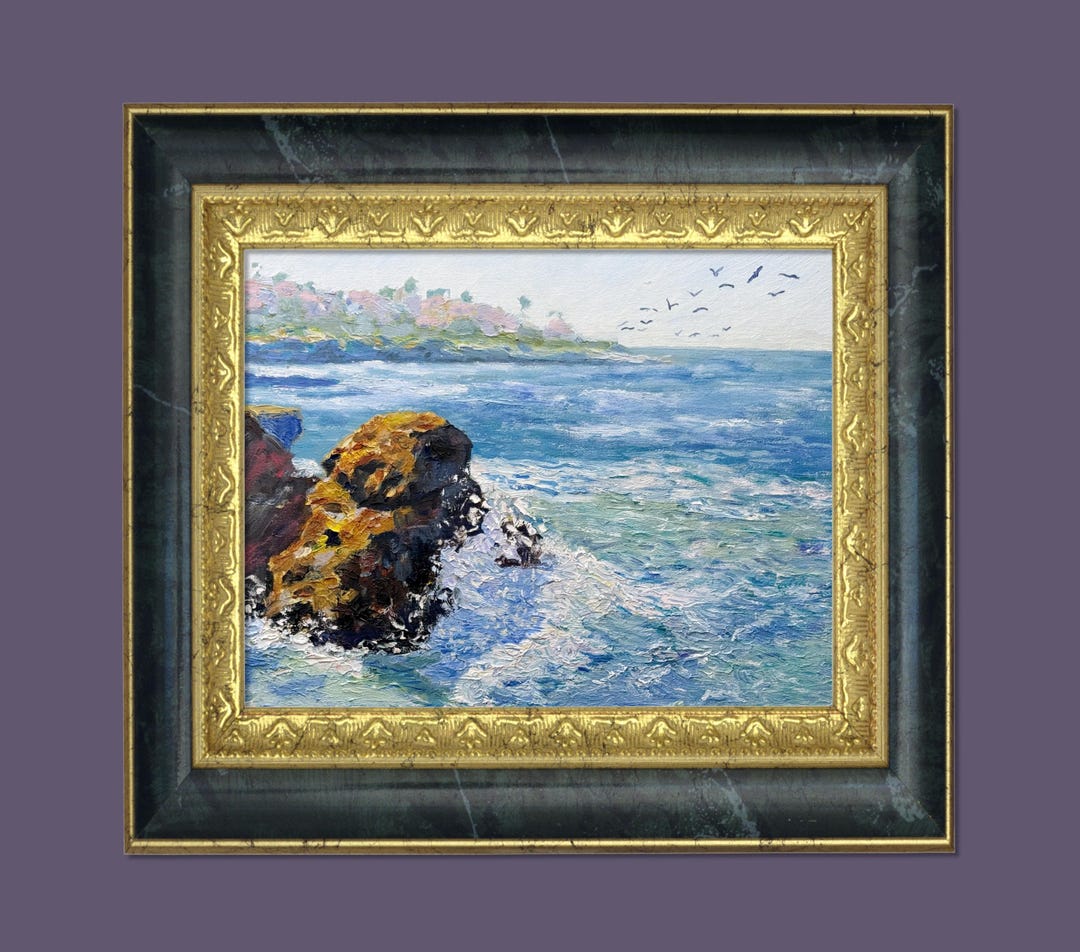 Original Oil Painting of La Jolla Coast | Impressionist Seascape ...