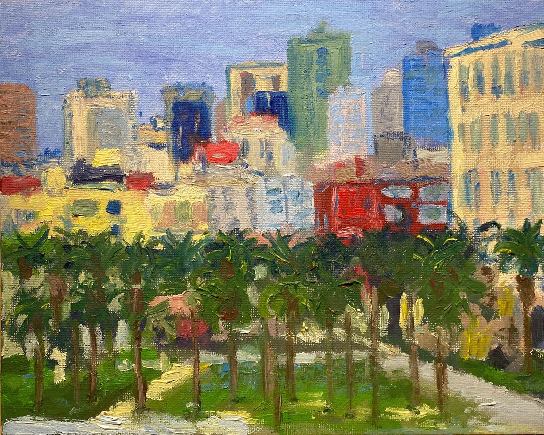Cityscape Oil Painting: Impressionist Art on Canvas, Signed 8x10 - Etsy