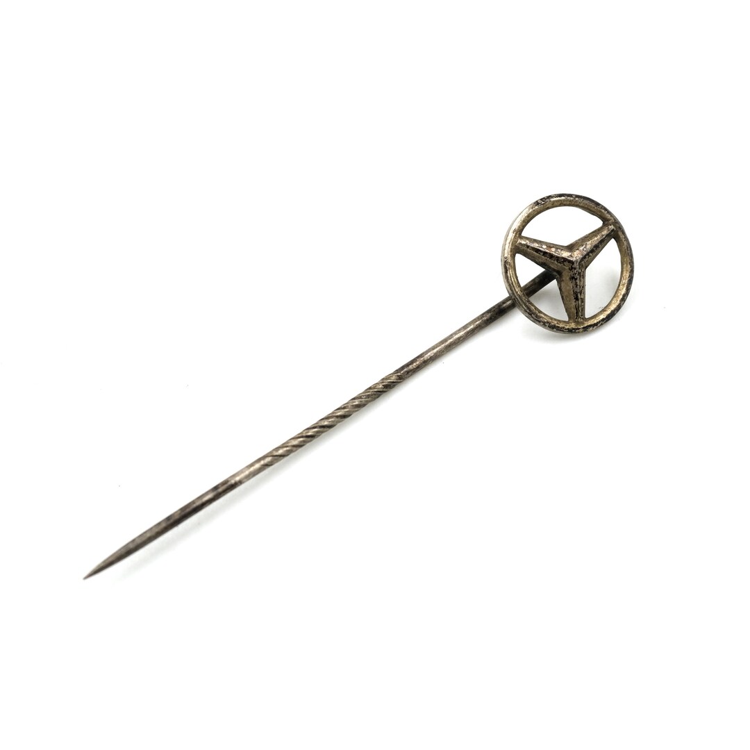 Vintage Mercedes Stick Pin // Mercedes Tie Pin // Silvertone Stick Pin ...