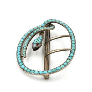 Antique Victorian Snake Buckle 2.1 // 1880s Turquoise Snake Jewelry ...
