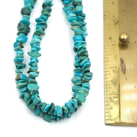 Vintage Turquoise Chip Double Strand Necklace // Caro… - Gem