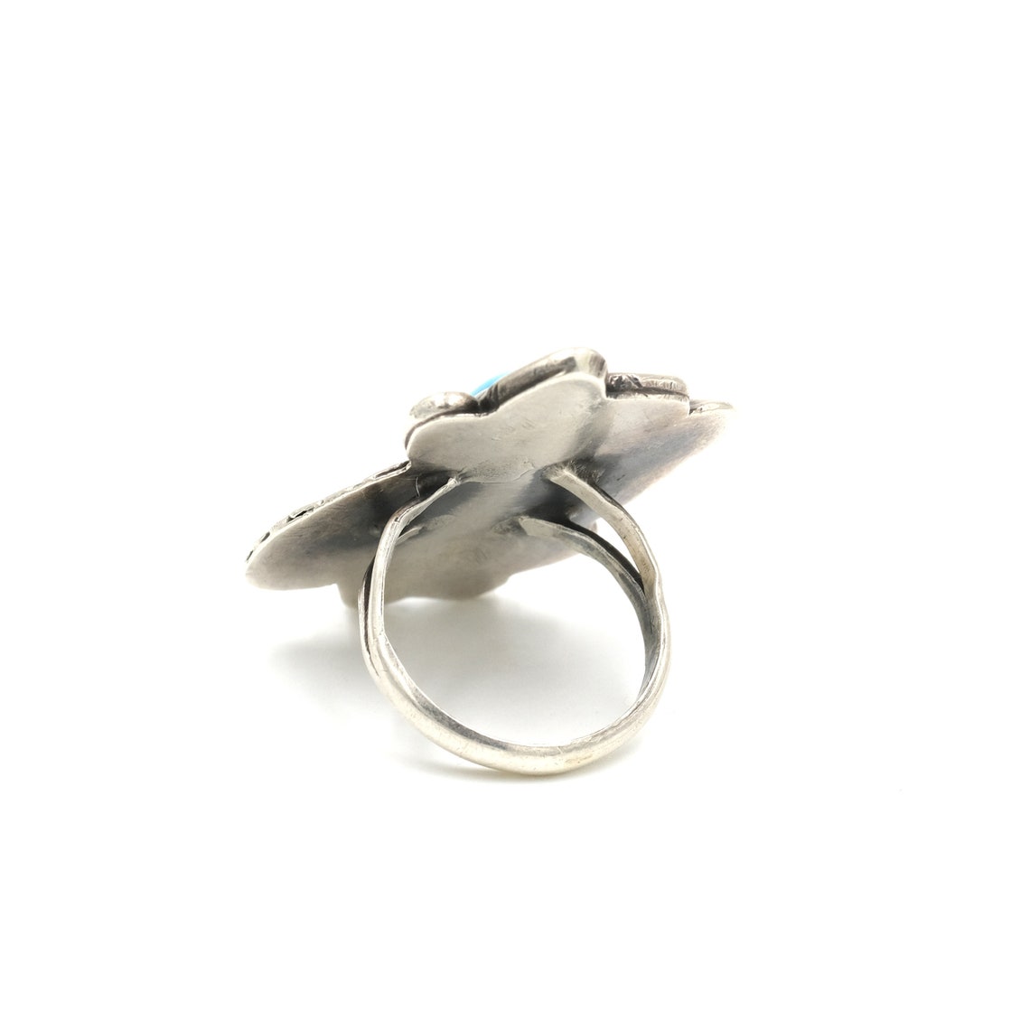 Turquoise & Sterling Leaf Ring // Size 5 Ring // Handmade - Etsy