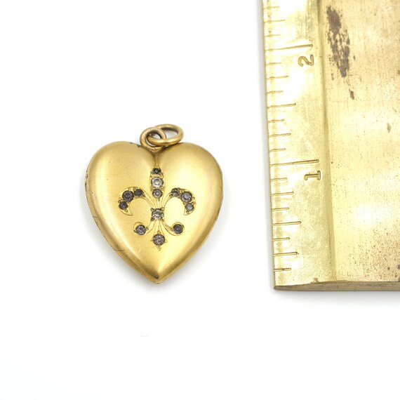 Antique Paste Rhinestone Fleur De Lis Locket // Gold … - Gem
