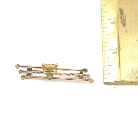 Victorian 14K Gold Fox Bar Brooch / Antique 14k Gold … - Gem