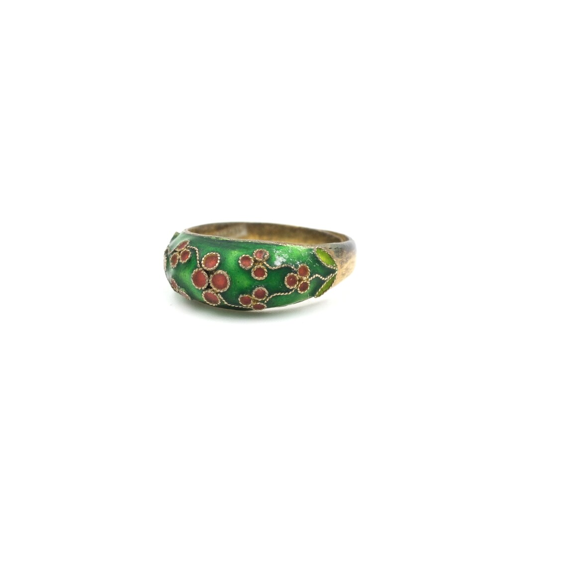 Vintage Gilt Silver & Enamel Berry Ring - Size 5 (adjusts) // Vintage ...