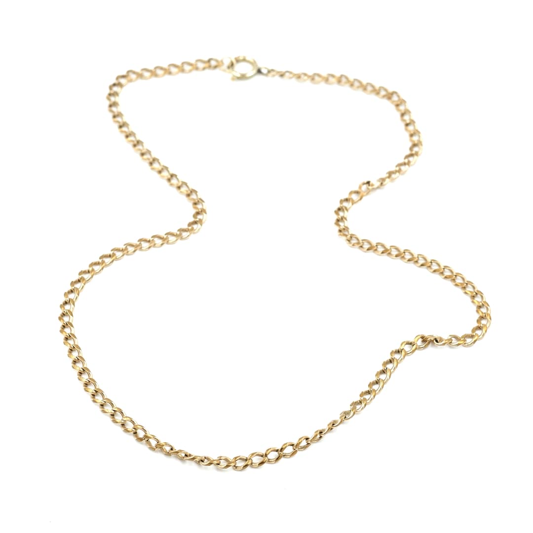 Vintage 12k Gold Filled Curb Chain 17.75 // Vintage Chain Necklace ...
