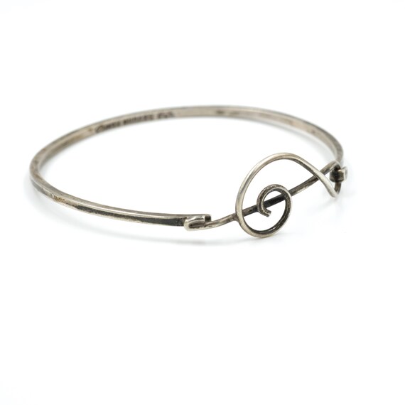 1970s Taxco Sterling Treble Clef Bangle // Music Note… - Gem