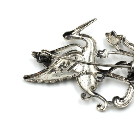 Early Coro Sterling Stork Pin // Vintage Bird Pin // … - Gem