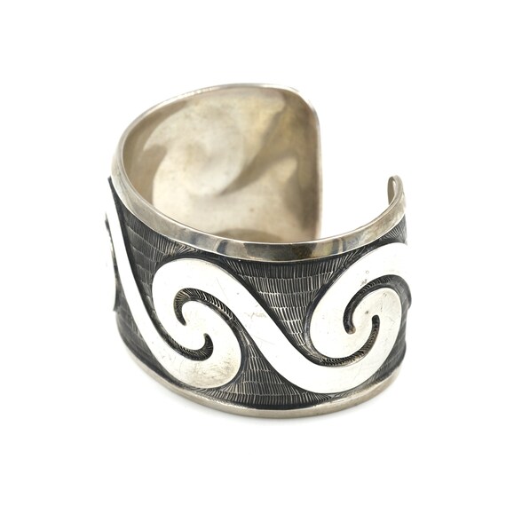Vintage Sterling Overlay Wave Cuff (87 gr.) / Heavy S… - Gem