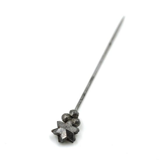 Antique Cut Steel Stick Pin // Tiny Cut Steel Tie Pin… - Gem