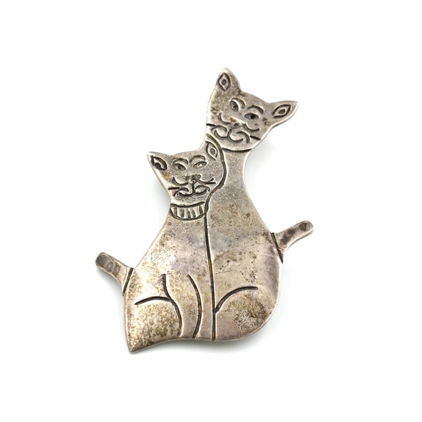 Sterling Cat Pin - Etsy
