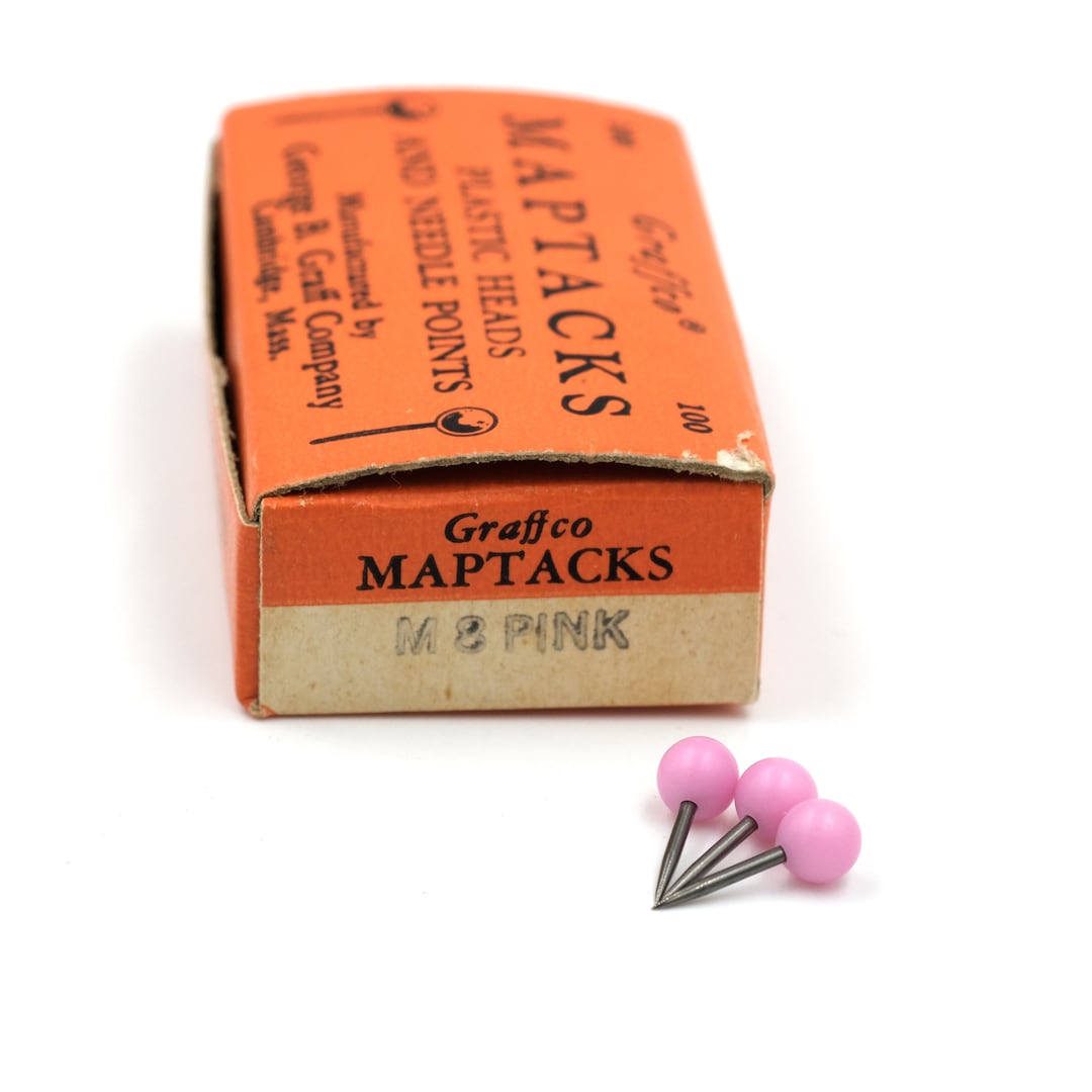 Vintage Graffco Maptacks - Pink #4 // Vintage Office // Vintage Push ...