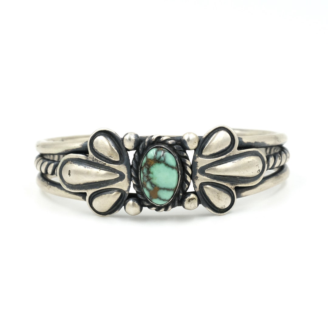 Vintage Navajo Sterling & Turquoise Cuff by David Reeves (46g) / Old ...