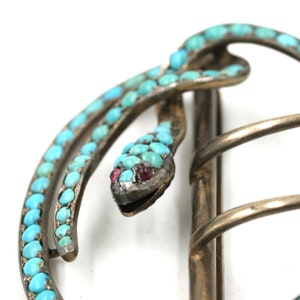 Antique Victorian Snake Buckle 2.1 // 1880s Turquoise Snake Jewelry ...