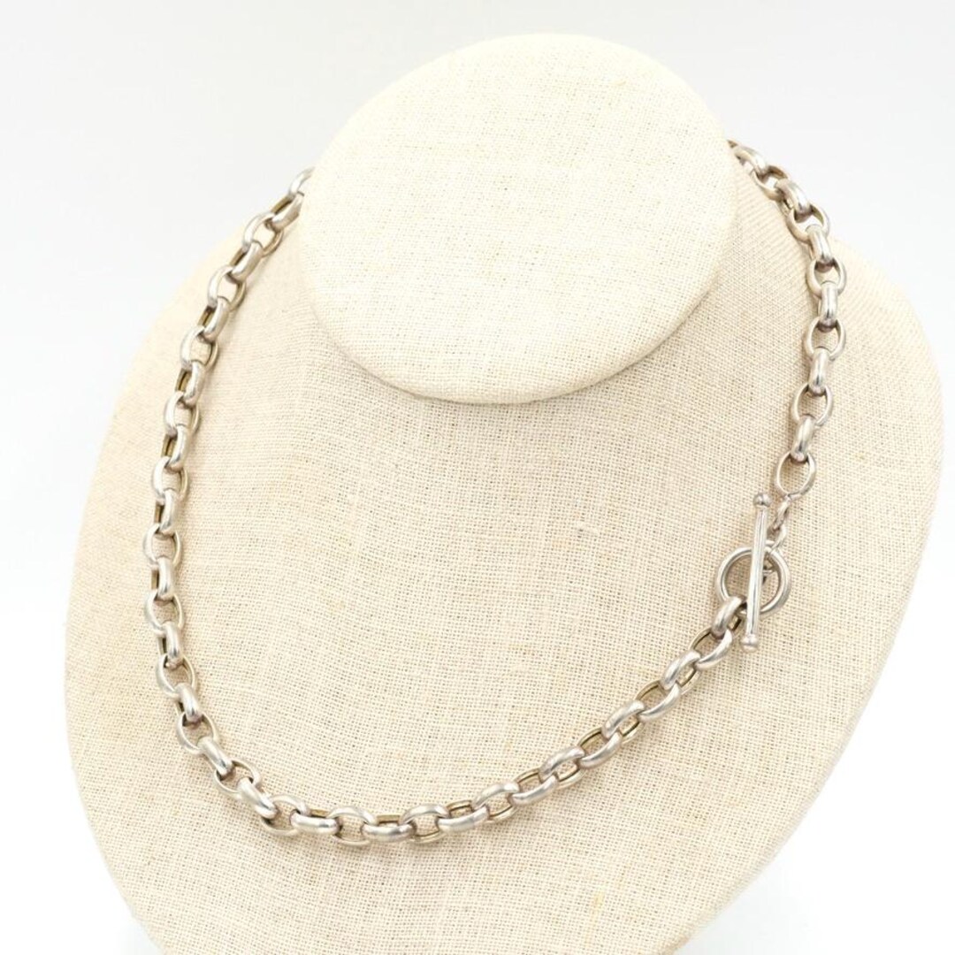 90s Italian Sterling Rolo Chain Necklace 17.75 // Chunky 7.75mm Rolo ...