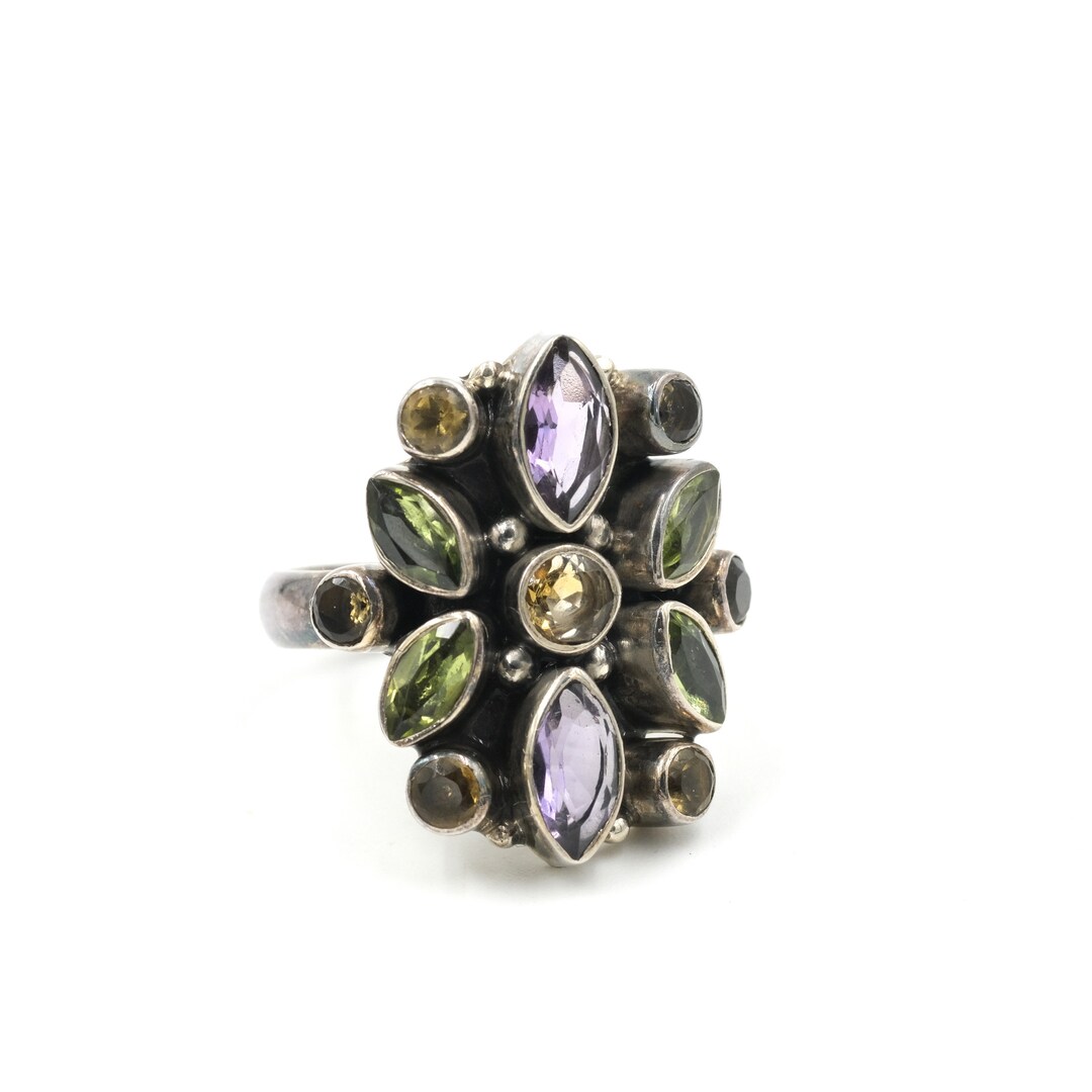 90s Nicky Butler Gemstone & Sterling Ring Size 5.75 // Vintage Peridot ...