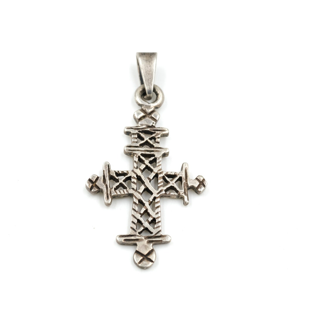 Vintage Sterling Cross Pendant // Cross Pendant // Sterling Silver ...
