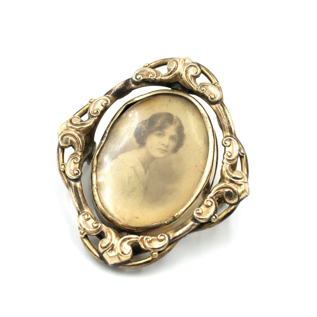 Antique Victorian Mourning Picture Frame Pin/pendant 1.75" - Etsy