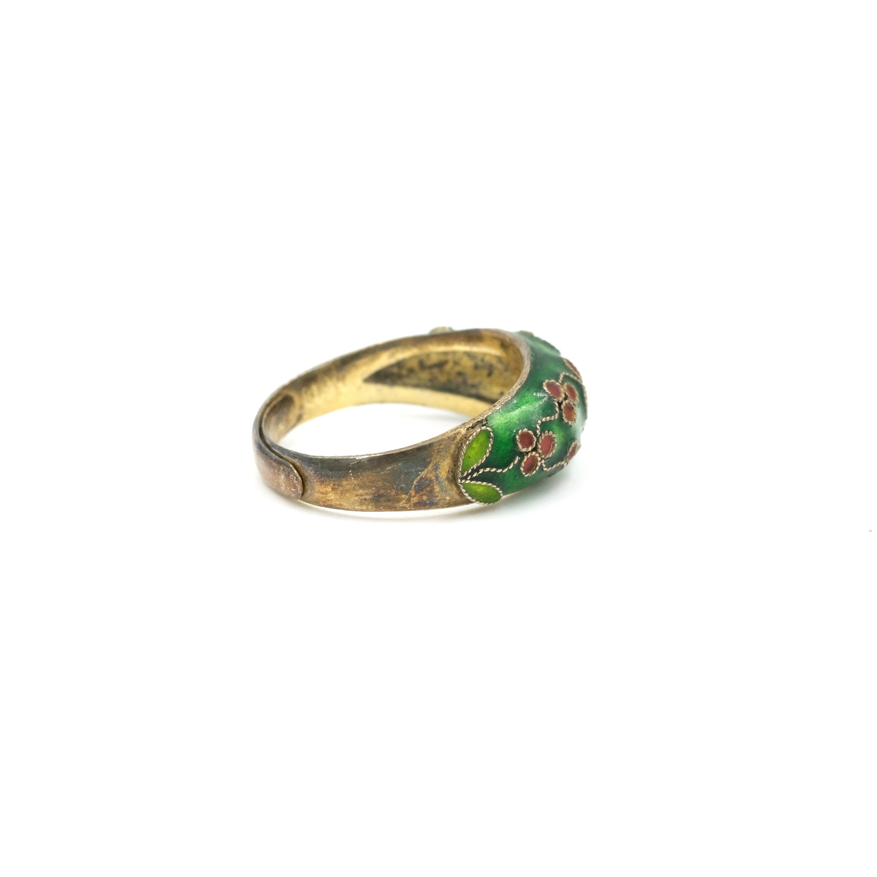 Vintage Gilt Silver & Enamel Berry Ring - Size 5 (adjusts) // Vintage ...