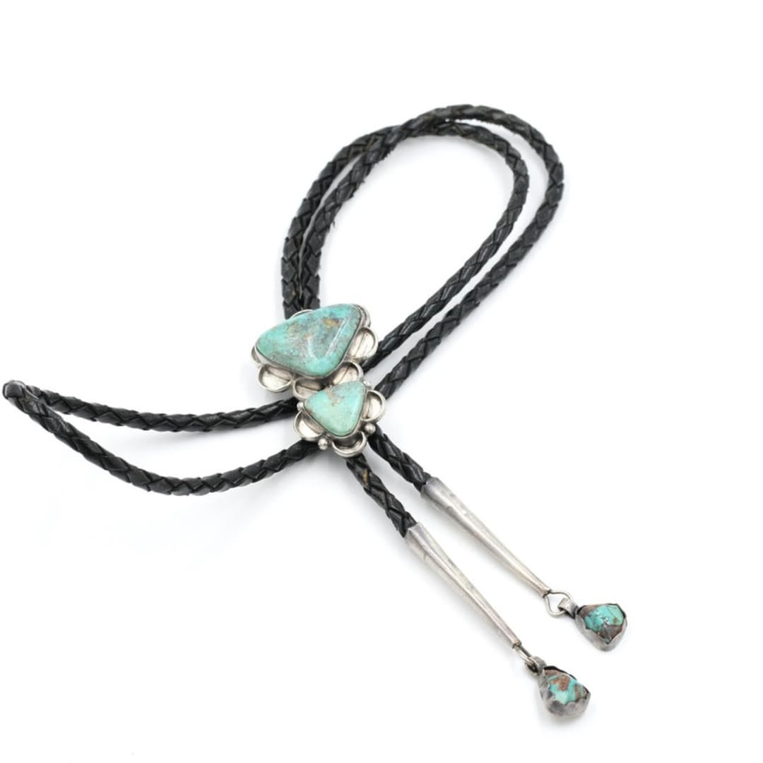 1960s Sterling & Turquoise Bolo // Classic Vintage Bolo // Mid Century ...