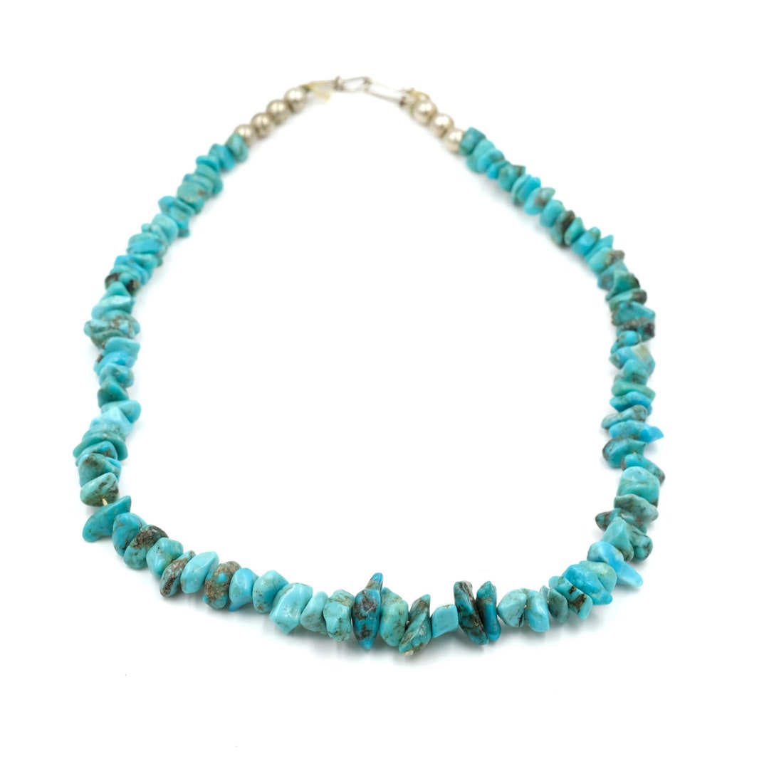 Vintage Turquoise Necklace // Old Turquoise Chip Necklace ...