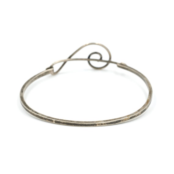 1970s Taxco Sterling Treble Clef Bangle // Music Note… - Gem