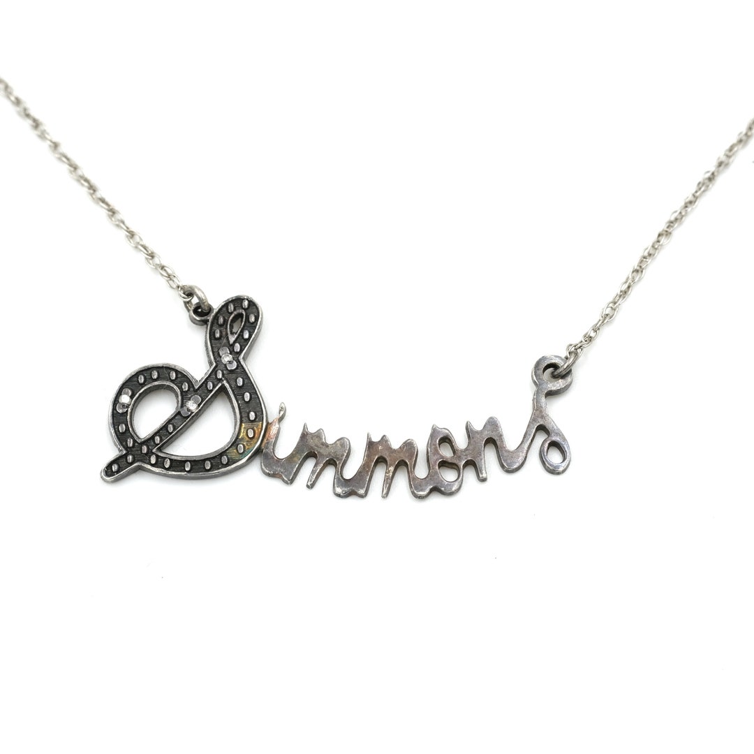 Vintage Sterling "simmons" Name Necklace 19.75" - Etsy