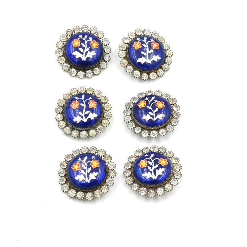 Antique Enamel Button - Etsy