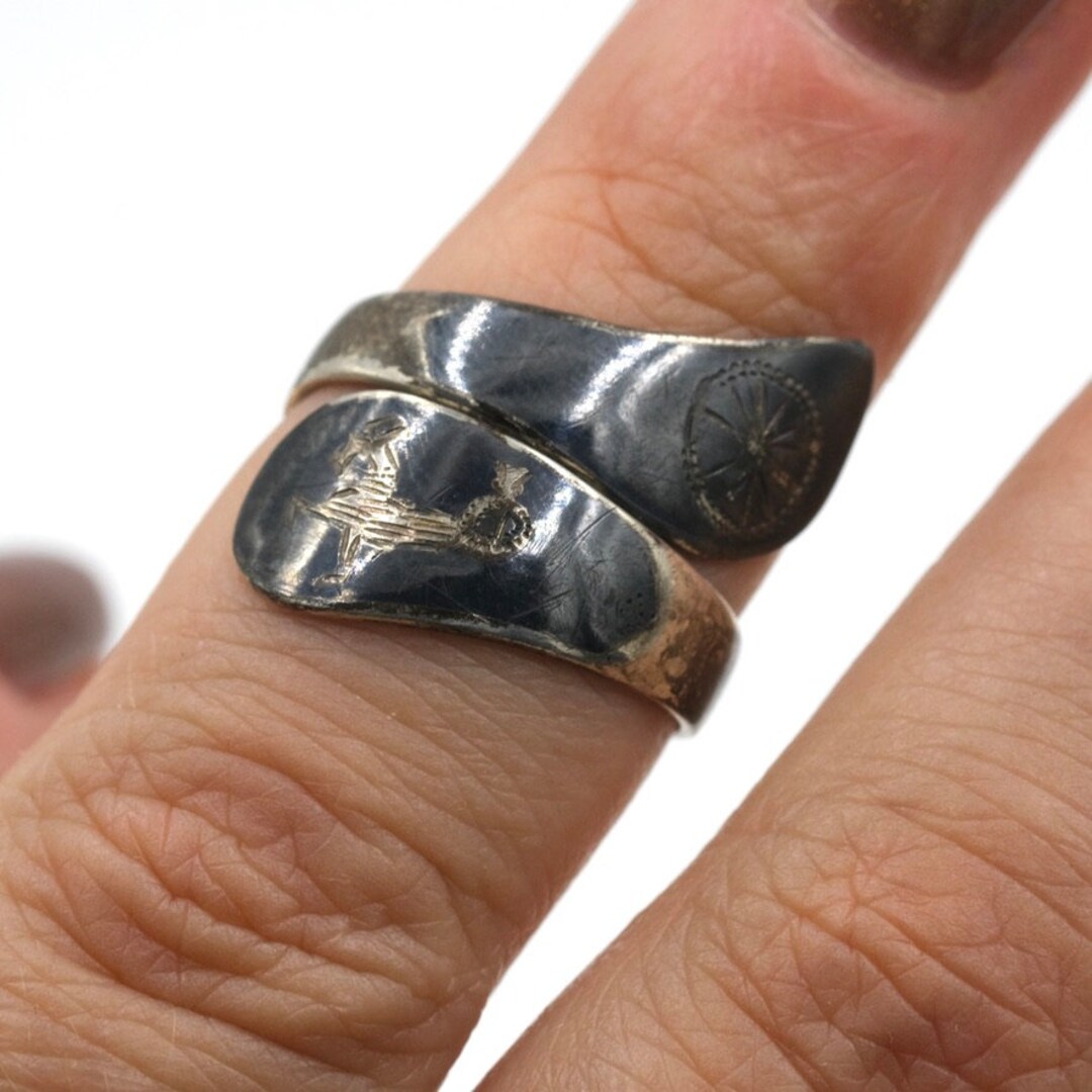 Vintage Siam Sterling Bypass Ring - Size 3.5 // Jewelry Made in ...