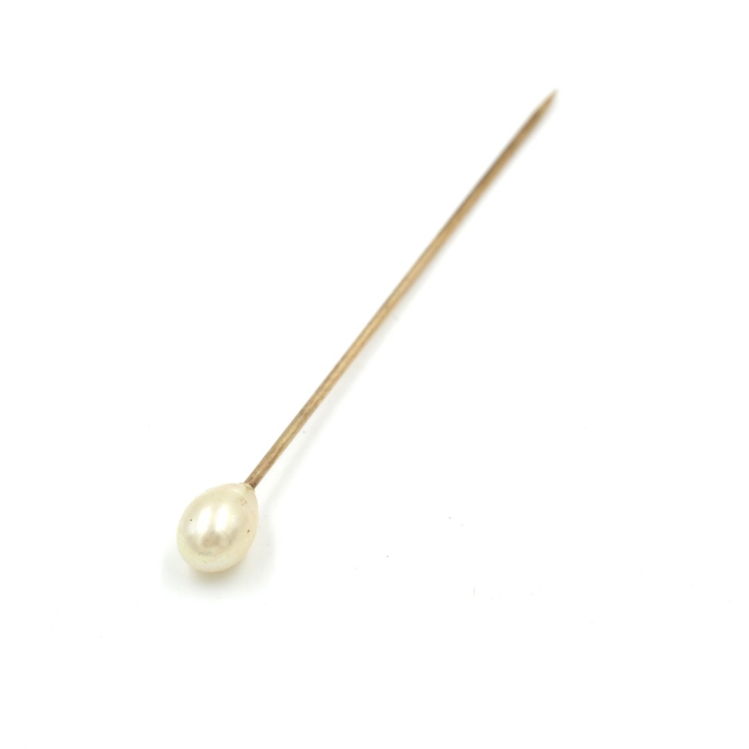 Antique 10k Gold Pearl Stick Pin // Otsby & Barton Gold Stick Pin ...